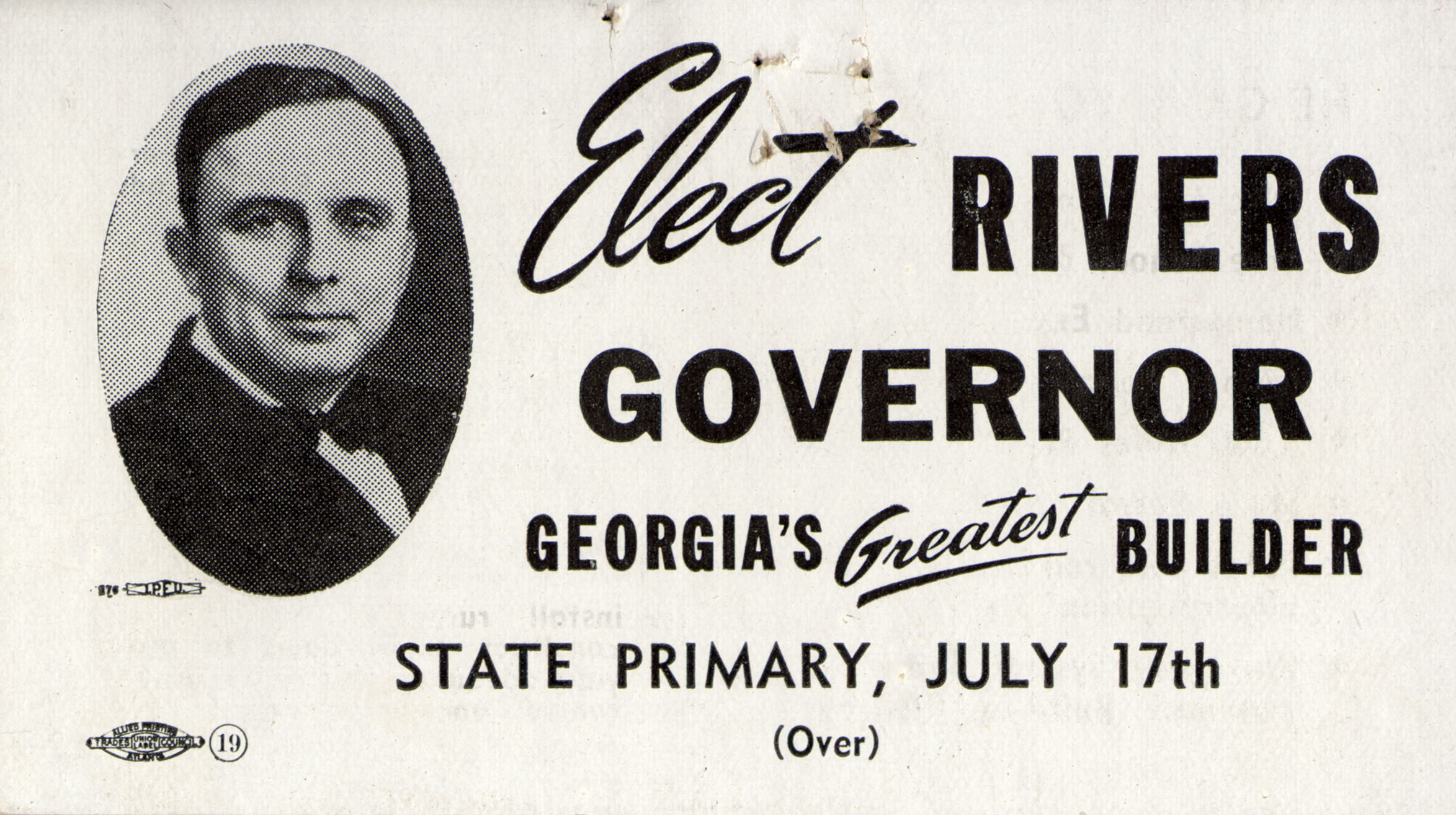 E. D. Rivers Promotion Front Side - New Georgia Encyclopedia